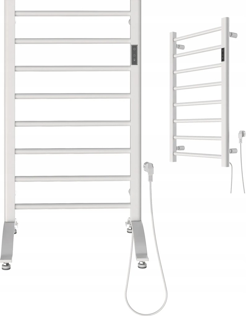 Gamma Erga Pago, elektrické topné těleso 500x800 mm s digitálním termostatem na postavení nebo na zeď, 200W, bílá matná, ERG-LAV-GRZE-E-ST88080500-WH