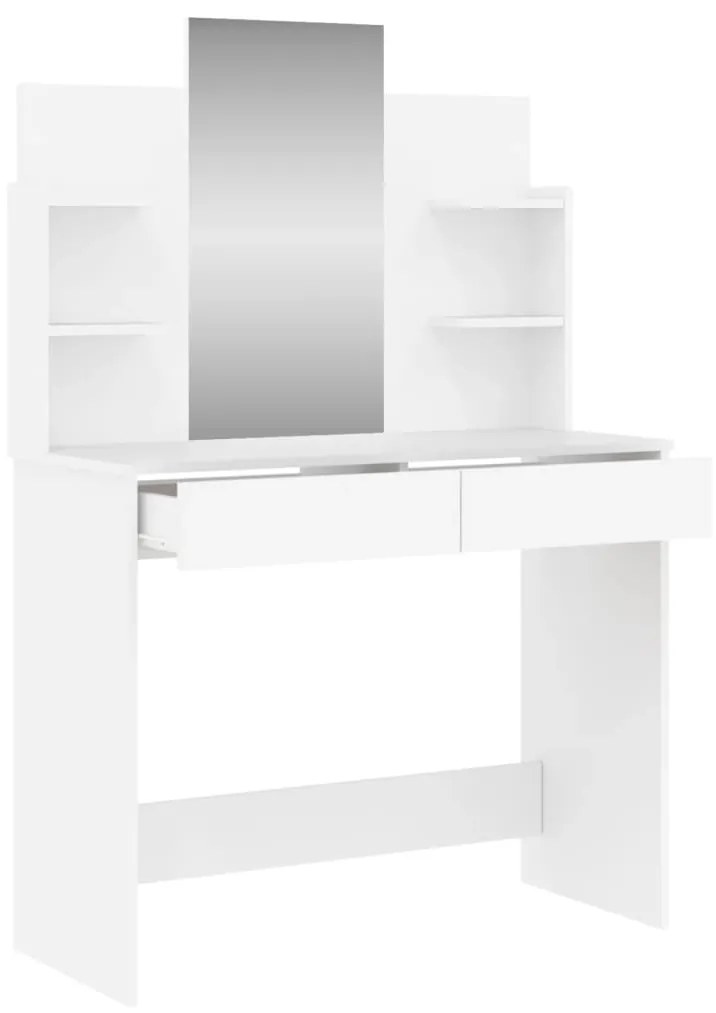 Toaletní stolek se zrcadlem bílý 96 x 39 x 142 cm - Default Title