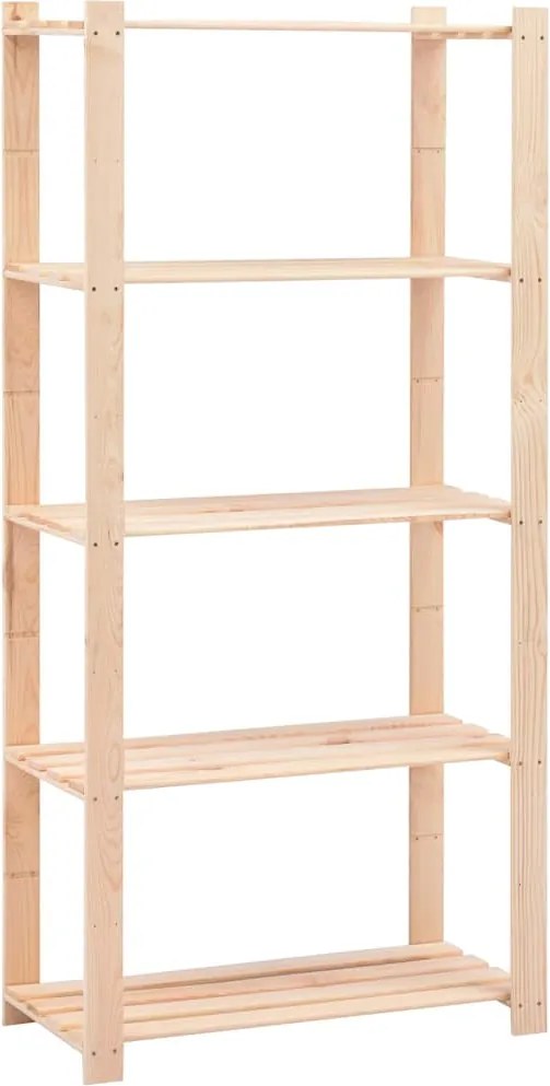 Úložný regál 5 polic 2 ks 80x38x170 cm masivní borovice 250 kg 3051113