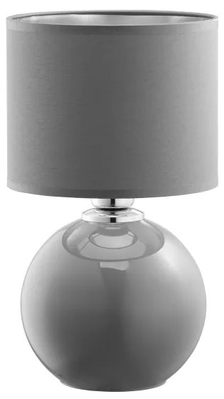 TK LIGHTING Stolní lampa - PALLA 5087, Ø 20 cm, 230V/15W/1xE27, šedá/stříbrná