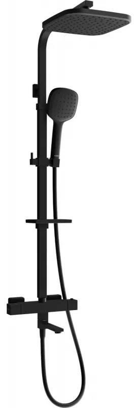 Mexen - CQ33 vanovo-sprchový set s termostatickou baterií Cube, černá, 779103395-70