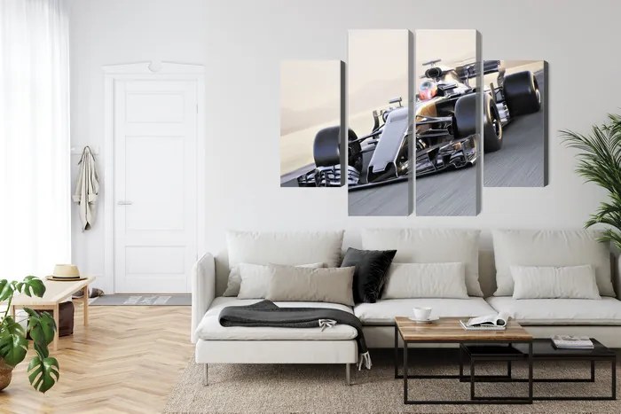 Vícedílný obraz Vůz Formule 1 Na Závodní Dráze Nedostatek Nedostatek Plátno Canvas 80x60