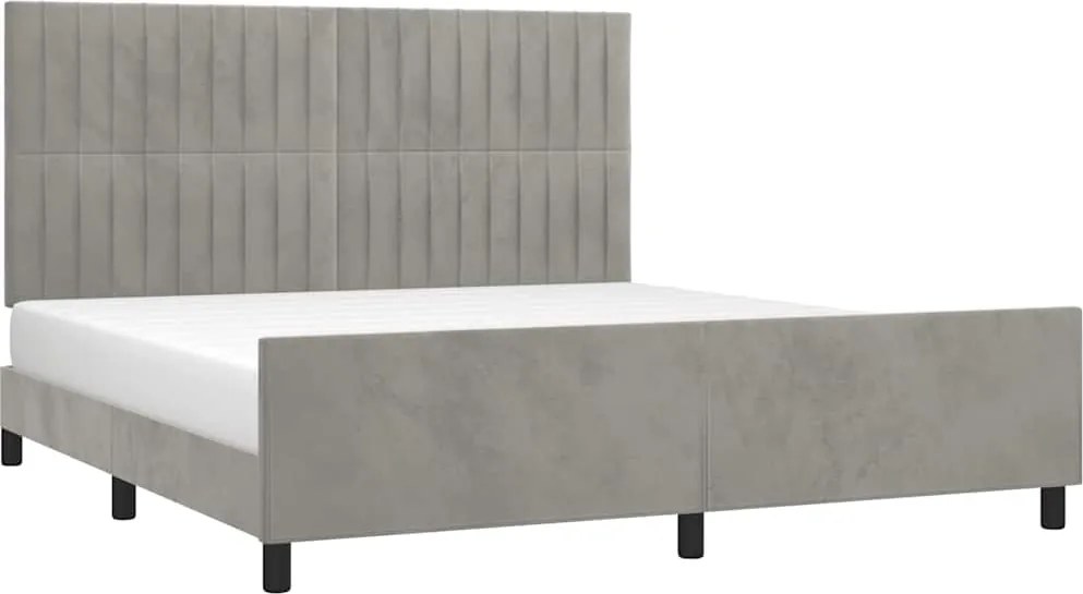 Rám postele s čelem světle šedý 180x200 cm samet 3125891