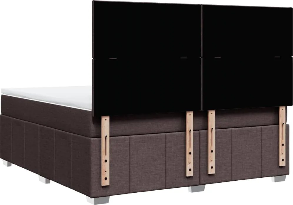 Box spring postel s matrací tmavě hnědá 180x200 cm textil 3291743