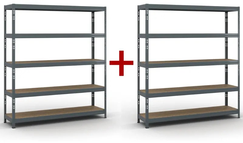 Policový regál 1+1 ZDARMA, 1786x1600x400 mm, nosnost 350kg