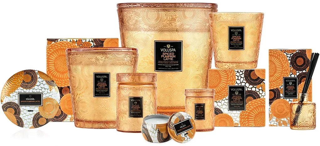 Voluspa – vonná svíčka Spiced Pumpkin Latte (Kořeněné dýňové latte), 340 g