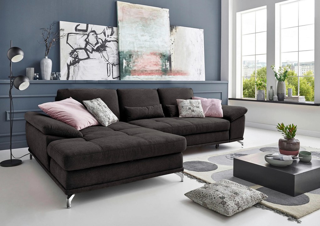 XXXLutz ROHOVÁ SEDAČKA, textil, černá Sit & More - Sedací soupravy - 000144005508