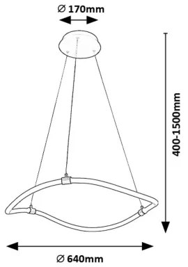 Rabalux 72253 - LED Lustr na lanku SERENA LED/34W/230V 4000K