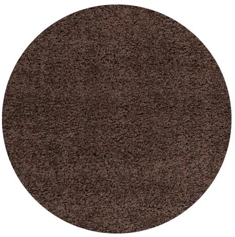 Kusový koberec Life Shaggy 1500 brown kruh 160x160 (průměr) kruh