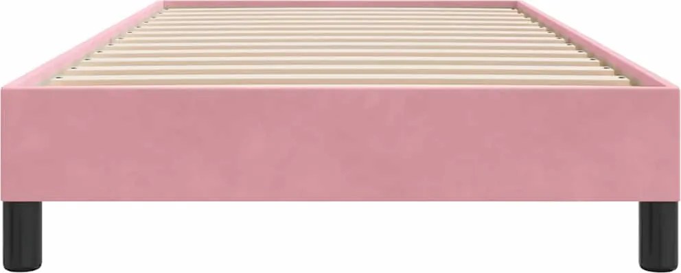 Postel Box Spring bez matrace růžová 100x210 cm samet 3315818