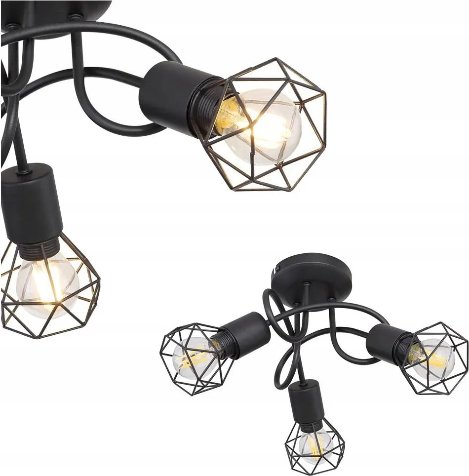 Stropní svítidlo Xara I černá 3xE14 Globo Lighting je profesionální