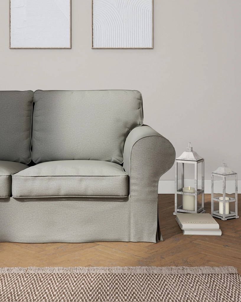 Potah na pohovku IKEA Ektorp 2-místná rozkládací NOVÝ MODEL 2012 barva šedá látka pletený vzor