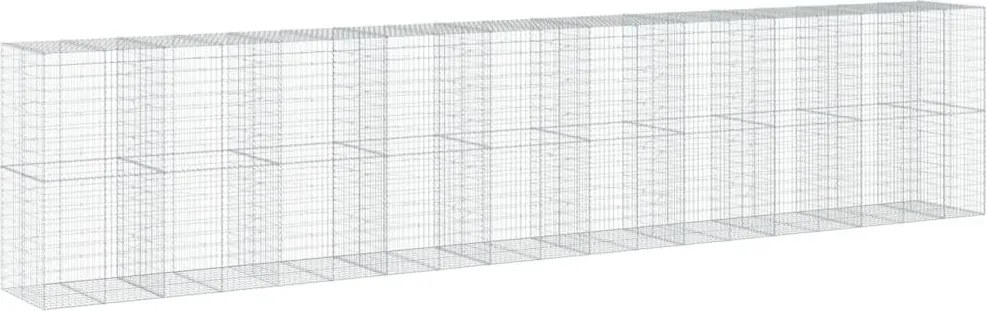 Gabionový koš s víkem 950 x 100 x 200 cm pozinkované železo 3295242