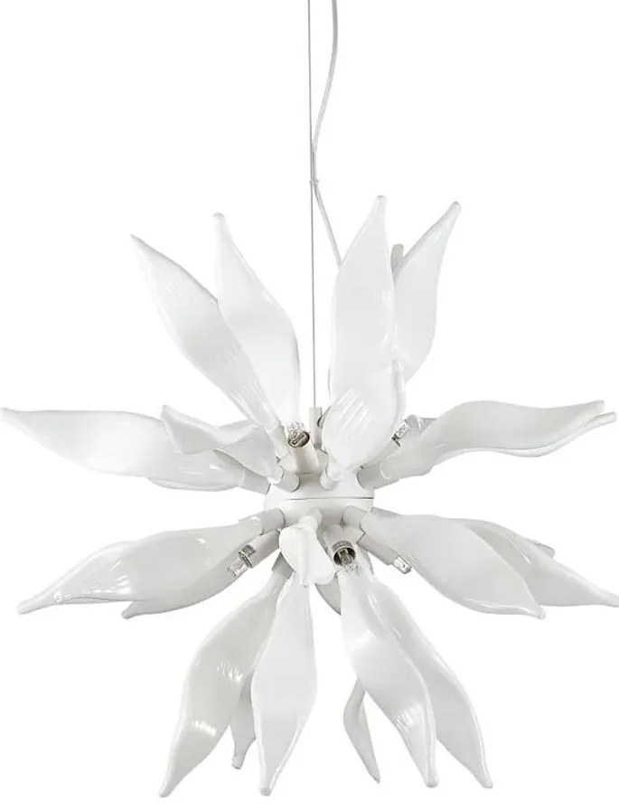 Ideal Lux - LED Lustr na lanku LEAVES 8xG9/3W/230V pr. 63 cm bílá