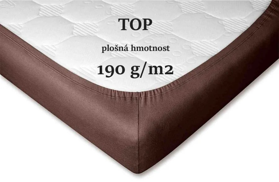 DADKA Jersey prostěradlo tmavě hnědé Rozměr 35x75x2