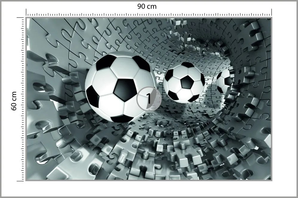 Fototapeta 3D Puzzle Fotbal Hladký vinyl 180x120