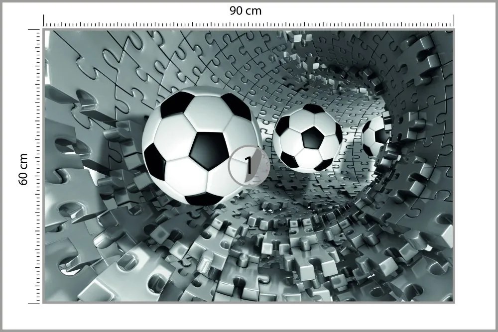 Fototapeta 3D Puzzle Fotbal Hladký vinyl 254x184