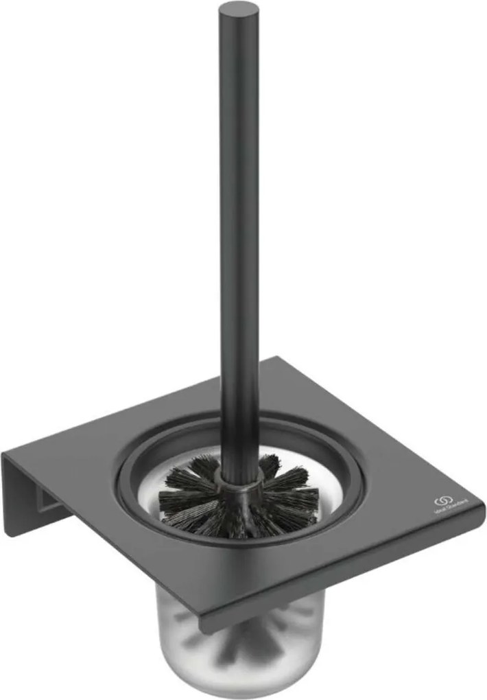 Ideal Standard ALU+ - WC štětka nástěnná s držákem, matné sklo/hedvábná černá BD593XG