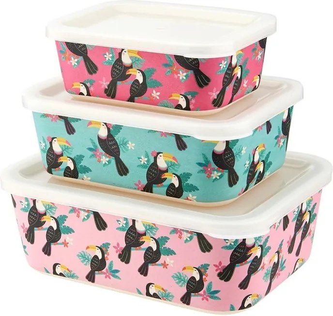 Sass & Belle Boxy na svačinu Tiki Toucan SET/3ks