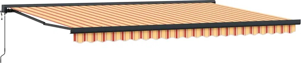 Zatahovací markýza žlutá a bílá 5 x 3 m textil a hliník 3154610