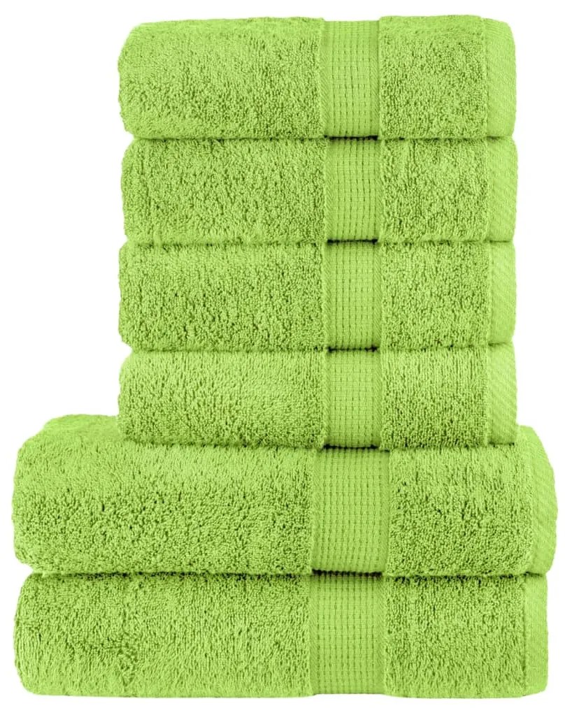 6dílná sada ručníků Premium SOLUND jablkově zelená 600g/m² 137568