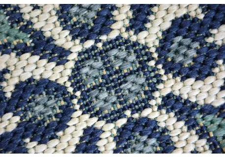 koberec COLOR 19246/699 SISAL Květiny Modrý velikost 140x200 cm | krásné koberce cz