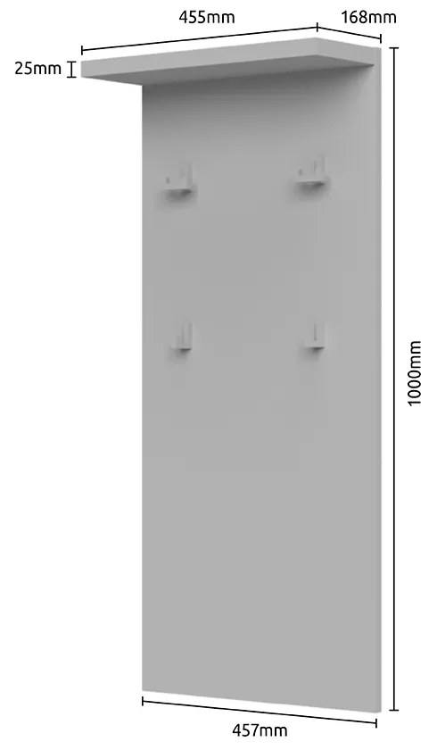 Předsíňový panel PIANO CLK46 - bílá lesk