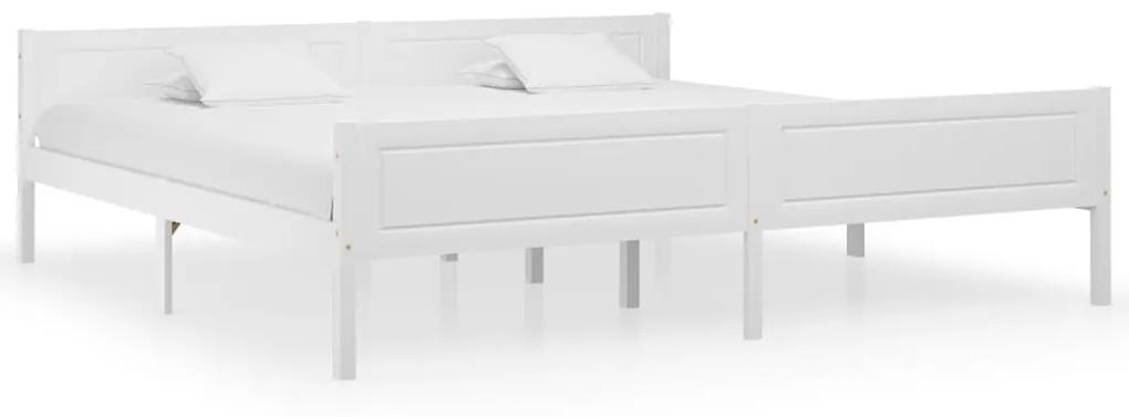 Rám postele masivní borové dřevo bílý 200 x 200 cm - Default Title