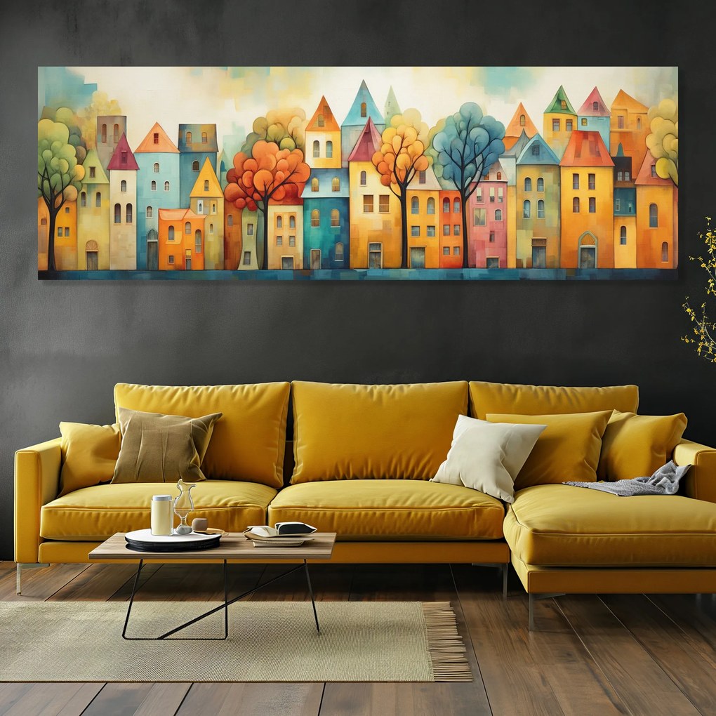 Obraz na plátně - Ulice v městečku Zalle FeelHappy.cz Velikost obrazu: 150 x 50 cm