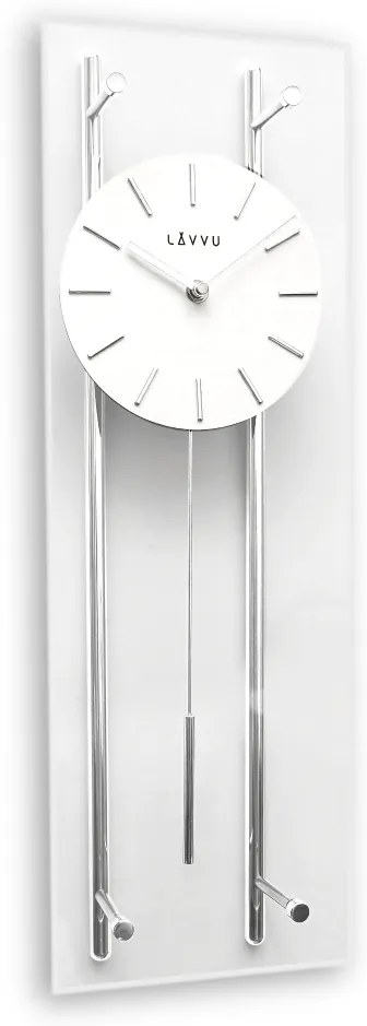 Luxusní stříbrné skleněné kyvadlové hodiny LAVVU PENDULUM LCT3010
