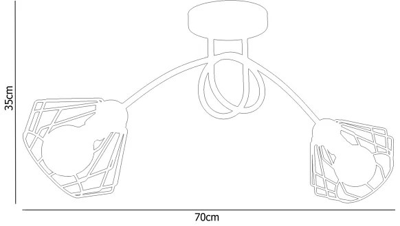 Přisazený lustr CEED 2xE27/60W/230V