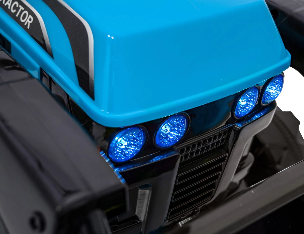 Ramiz Traktor buldozer G320 pro nejmenší děti modrý + pohyblivá lžíce + melodie + klakson + LED světla
