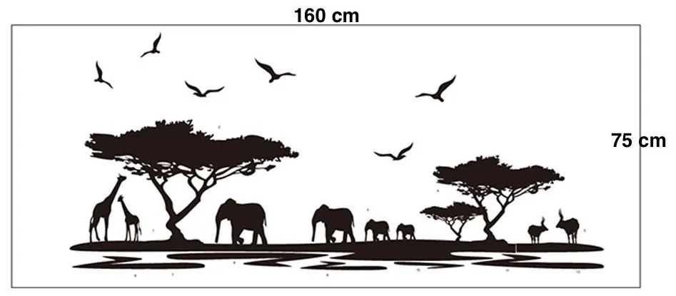 Samolepka na zeď "Afrika" 160x75 cm