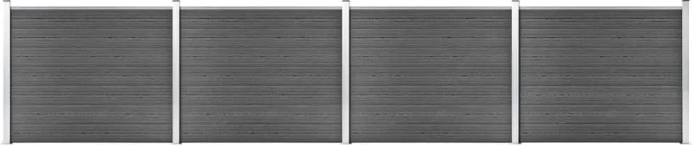 vidaXL Zahradní plot WPC 699 x 146 cm černý