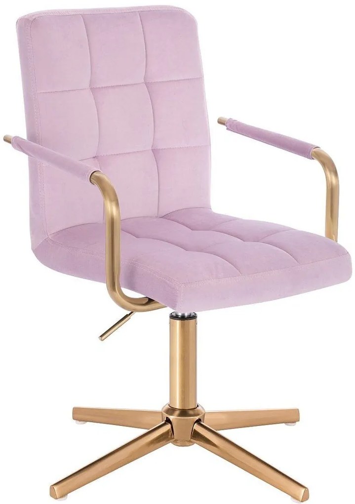 LuxuryForm DESIGN Otočná židle VERONA GOLD VELUR na zlatém kříži - levandule