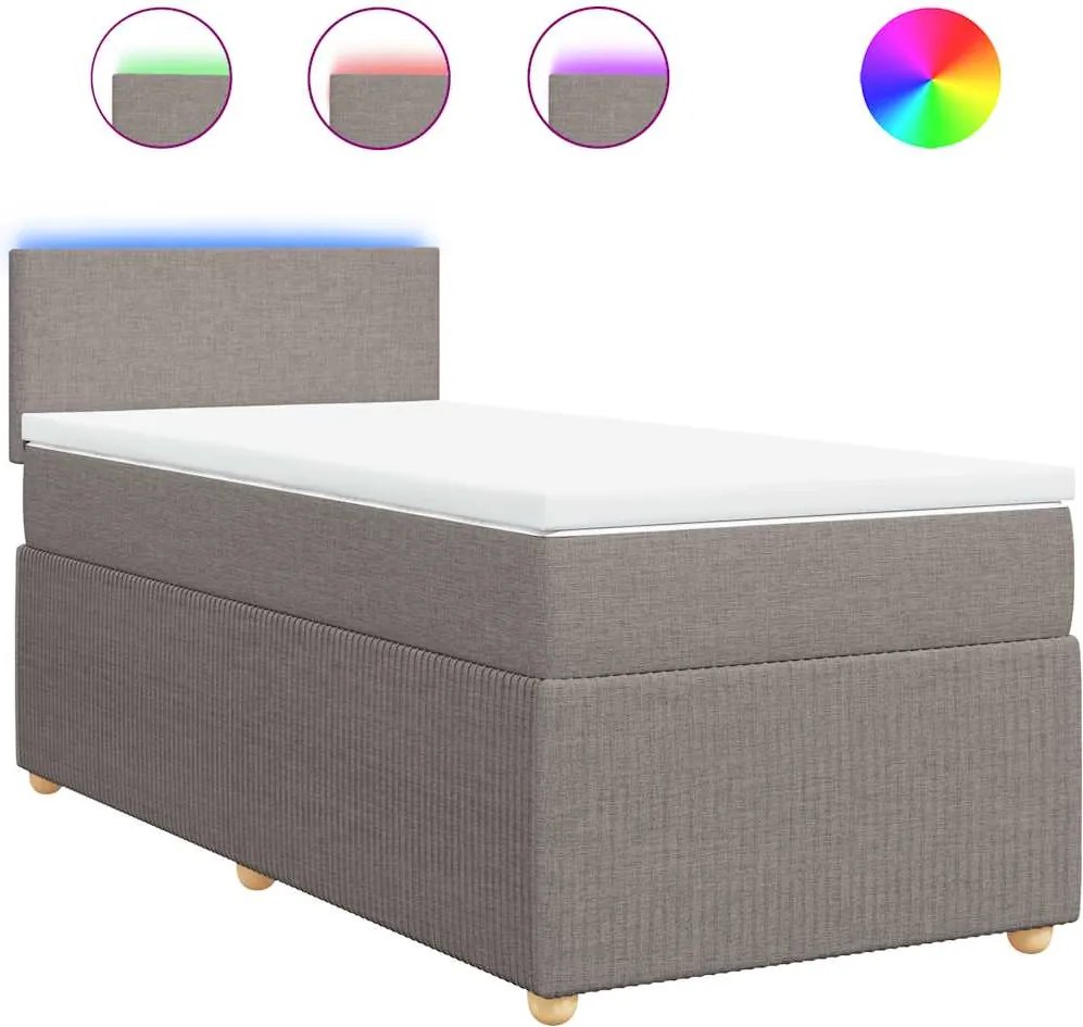 Box spring postel s matrací taupe 90x200 cm textil 3289636