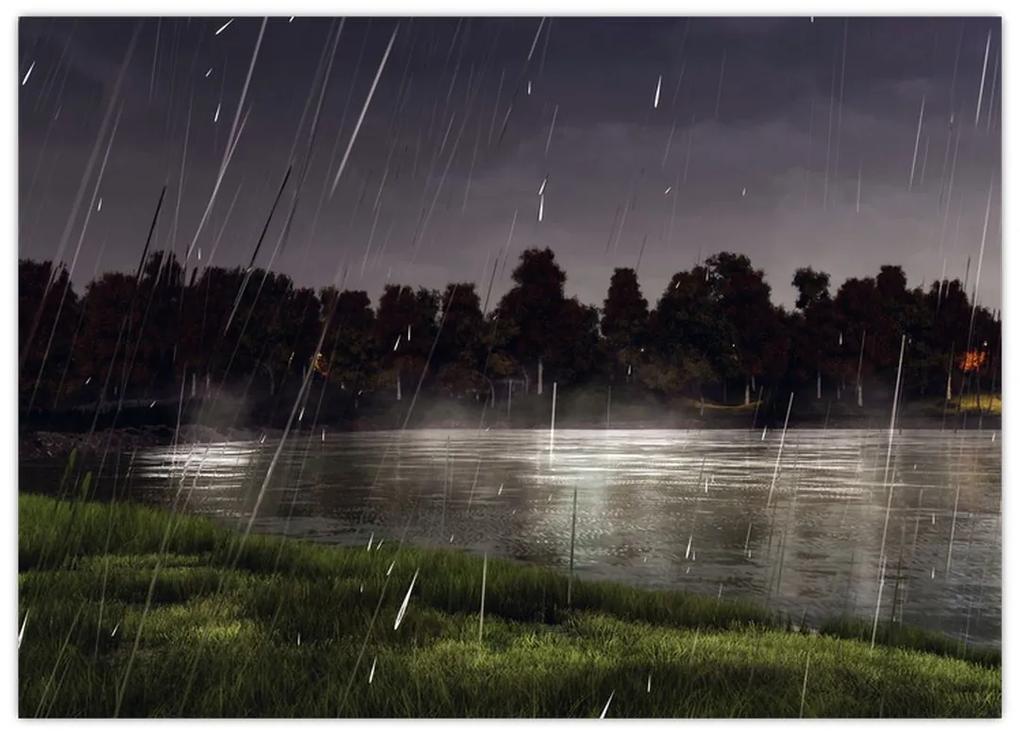 Skleněný obraz - Deštivý večer (70x50 cm)