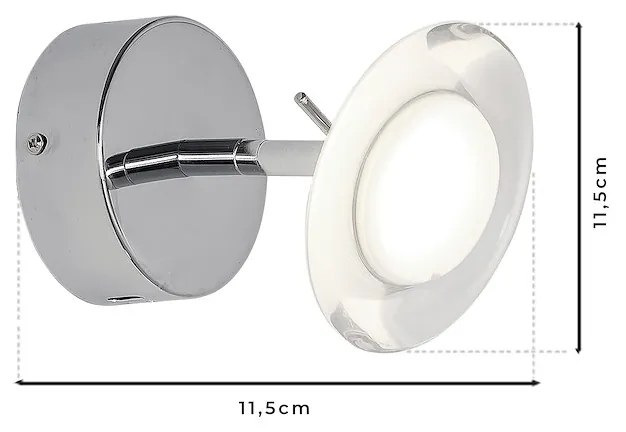 Nástěnné svítidlo Ellipse, 1x chromové kovové stínítko, ch