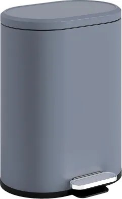 HOMCOM kuchyňský odpadkový koš 6 L, kovový pedálový koš s vyjímatelnou vnitřní nádobou, měkké víko, 24,5x21,5x29,5 cm, šedý