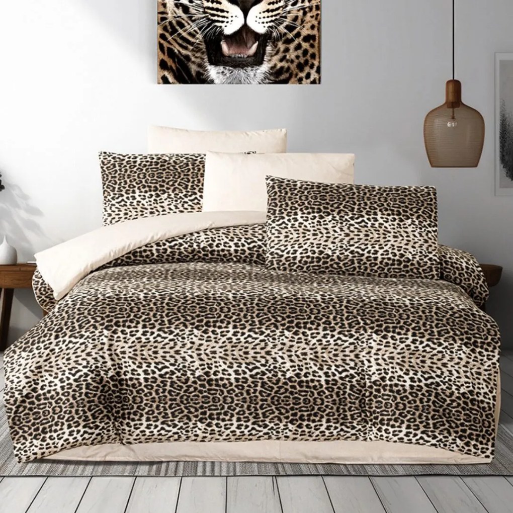 Povlečení bavlněné Leopard 200x140cm+90x70cm TiaHome