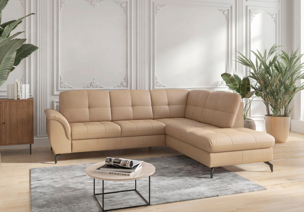 XXXLutz ROHOVÁ SEDAČKA, textil, kůže, cappuccino Sit & More - Sedací soupravy - 000144016375