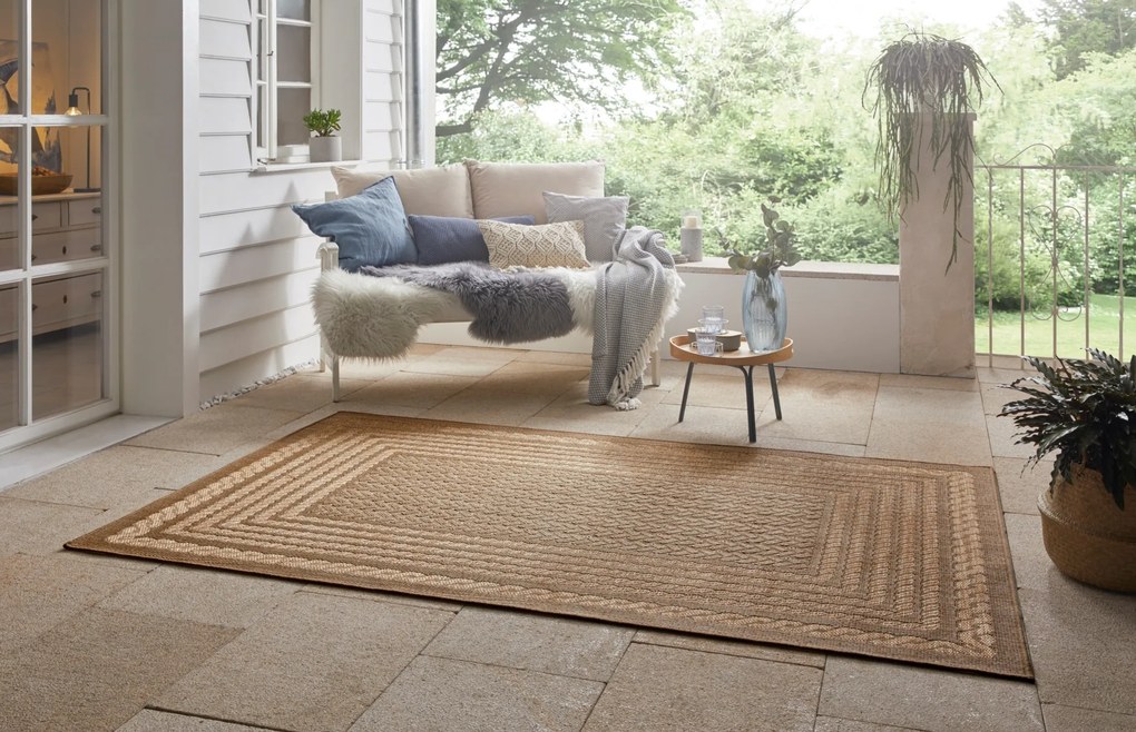 Hanse Home, AKCE: 200x290 cm Kusový koberec Forest 103992 Beige/Brown – na ven i na doma, béžová, chodba / předsíň