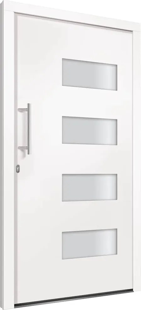 Vchodové dveře hliník a PVC bílé 110 x 210 cm 3056823