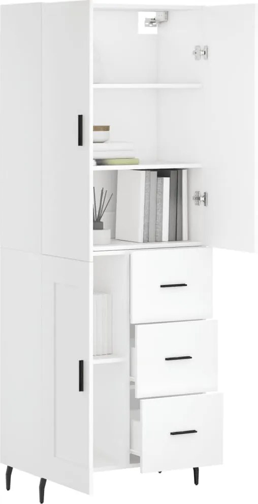 Skříň highboard bílá 69,5 x 34 x 180 cm kompozitní dřevo 3196027