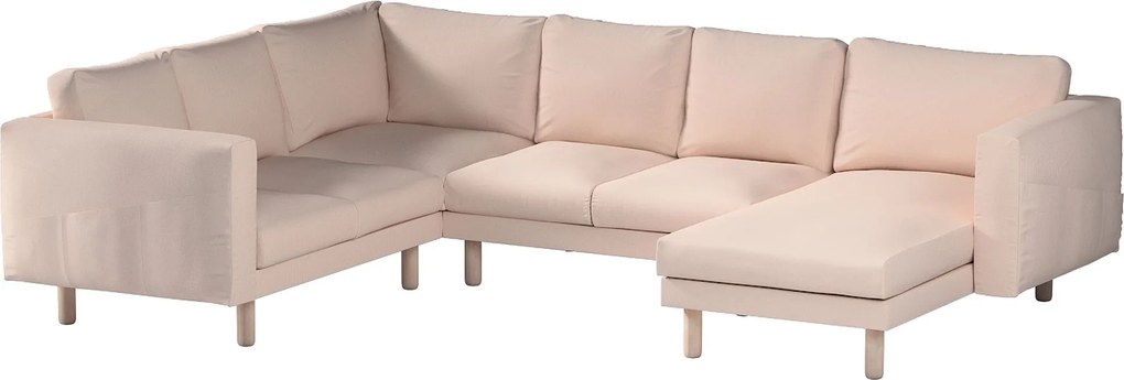 Potah na pohovku IKEA Norsborg rohová, 5-místná se šezlongem barva růžová látka pletený vzor