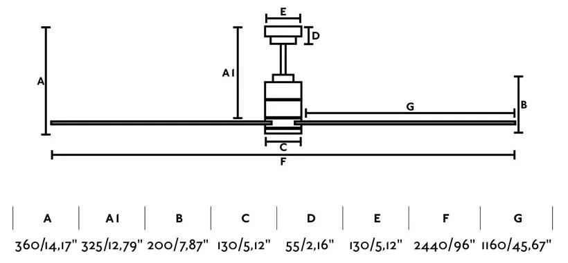 FARO MANHATTAN 33496 96“ matný nikl/hliník Reverzní stropní ventilátor
