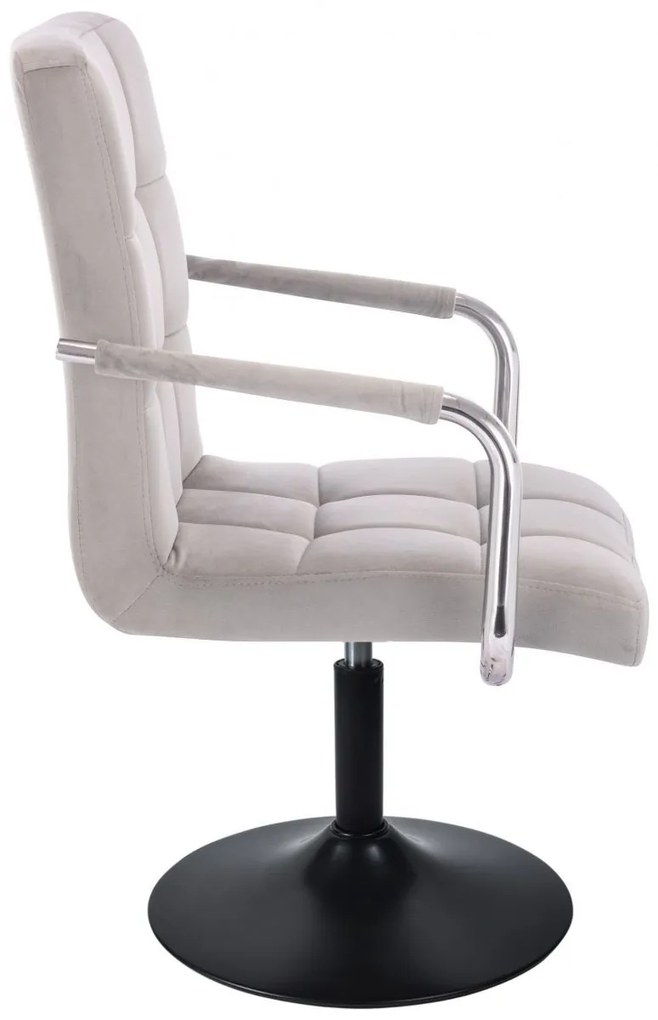LuxuryForm DESIGN Otočná židle VERONA VELUR na černém talíři - světle šedá