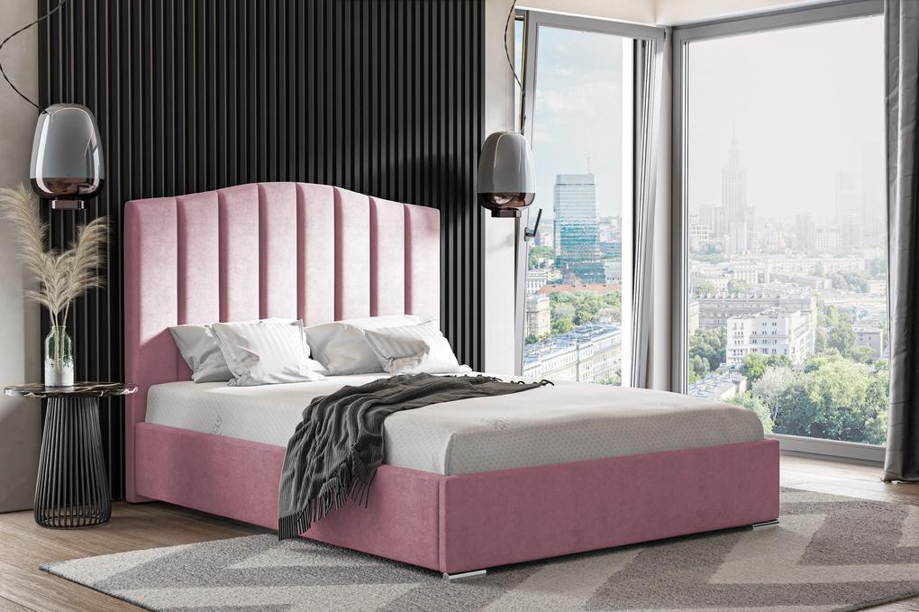 Eka Čalouněná postel MARGOT 90x200 cm Barva látky Trinity: (2310) Růžová, Úložný prostor: Bez úložného prostoru