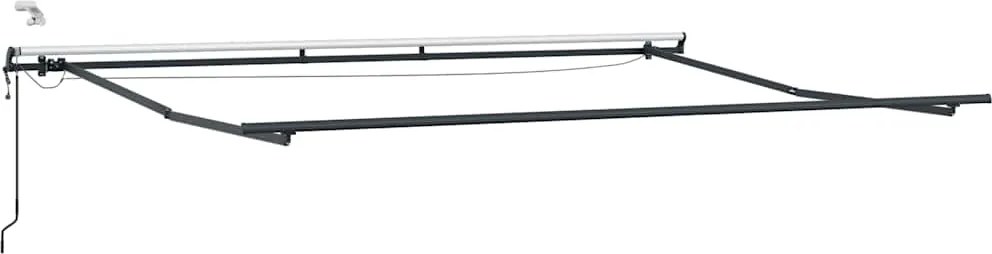 Automatická zatahovací markýza s LED antracit a bílá 500x300 cm 3310241