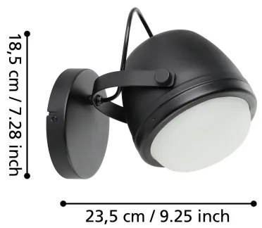 Eglo 390081 - Nástěnné svítidlo UPANEMA 1xE27/28W/230V černá